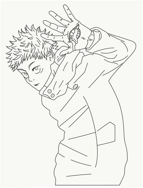 Coloriage Yuji Itadori de Jujutsu Kaisen télécharger et imprimer