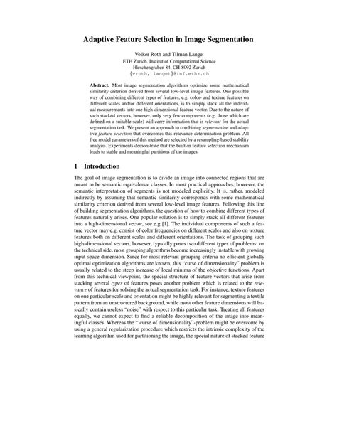 pdf adaptive feature selection in image segmentation
