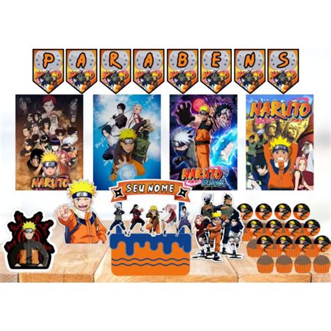 Kit Festa Só um Bolinho Naruto Personalizado C Nome do a
