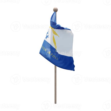 Johnston Atoll 3d Illustration Flag On Pole Wood Flagpole 11285781 PNG