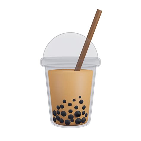Bubble Tea In Plastic Cup With Straw 3D Illustration Png 10870606 PNG