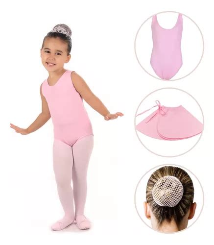 Collant Regata Ballet Infantil Body Balé Saia Redinha