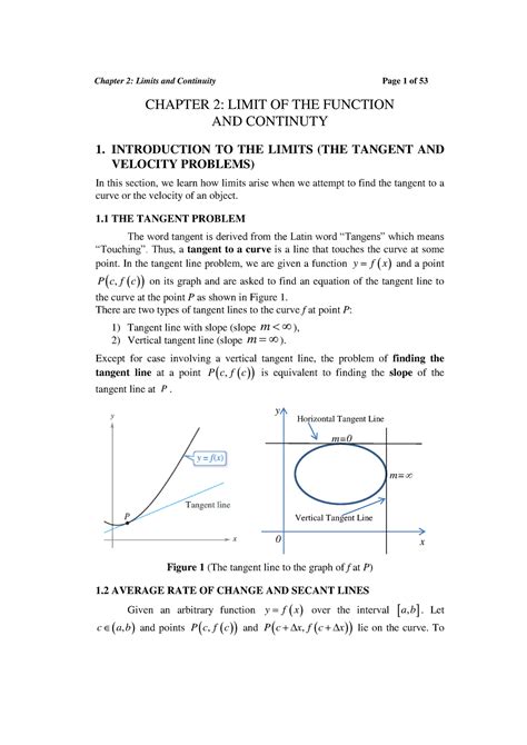 chapter 2 limits and continuity chapter 2 limit of the function and continuty 1 introduction