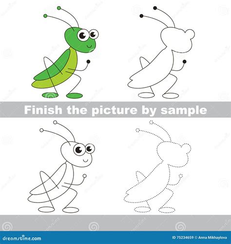 Sprinkhaan Tekeningsaantekenvel Vector Illustratie Illustration Of