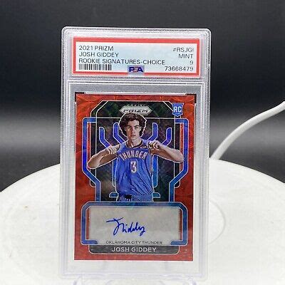 Panini Prizm Rookie Red Choice Auto Josh Giddey PSA 9 Mint EBay