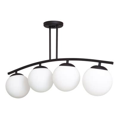 Luz Desing Plafon Luces Barral Curvo Elyn Negro Globo Opal Cm E