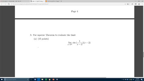 solved use squeeze theorem to evaluate the limit lim x