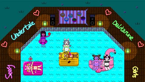 Sexy Undertaledeltarune Girls Pool Party Night By Chippercelery23 On Deviantart