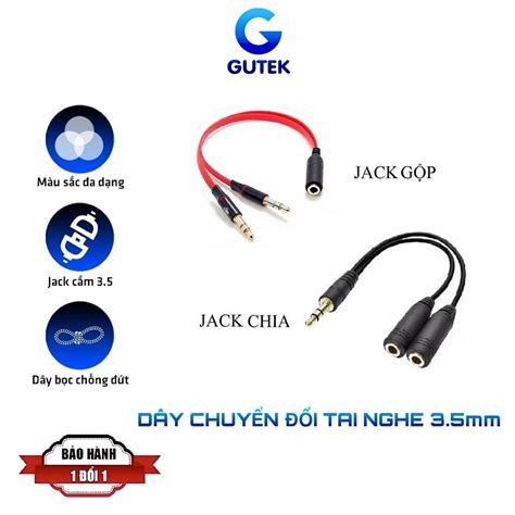 DÂY GỘP 2 JACK 3 5 MICRO TAI NGHE THÀNH 1 LỖ CẮM JACK 3 5 LY và Cáp