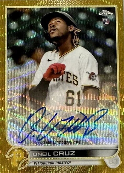 Oneil Cruz Topps Chrome Ra Oc Rookie Auto Gold Wave Refractor