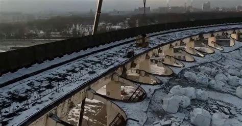 Dramatic Drone Footage Shows The Horrifying Collapse Of SKK Ice Hockey