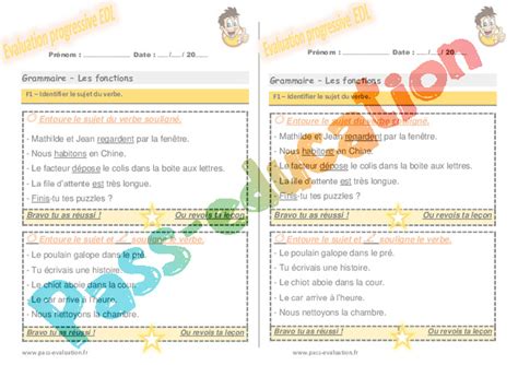 Evaluation Progressive Par Comp Tences Verbe Groupe Verbal Ce Pdf
