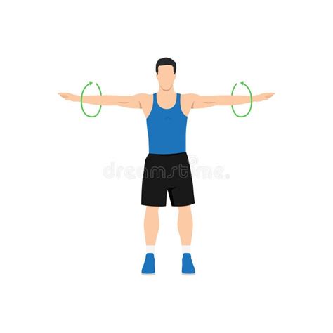 Man Doing Hip Circles Exercise Flat Vector Stock Vector Illustration