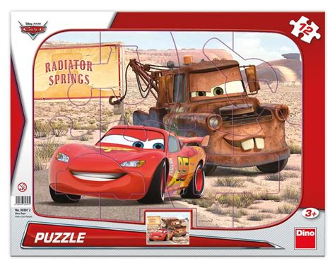 Cars Auta Puzzle kształtowe w ramce Zygzak i Złomek 12 elementów