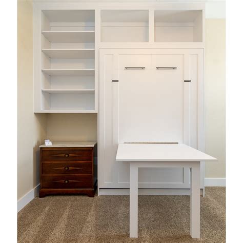 Madewell Woodworks Full Vertical Murphy Bed With Upper Bookcase
