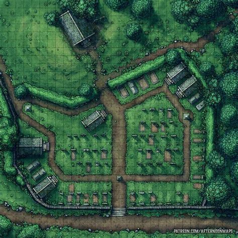 Village Graveyard Battle Map Launch Afternoon Maps Fantasy City