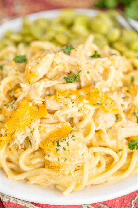Cheddar Chicken Spaghetti Recipe Cheesy Chicken Pasta Baked In A