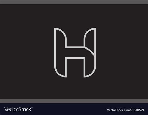 Black And White Alphabet Letter H Logo Icon Design