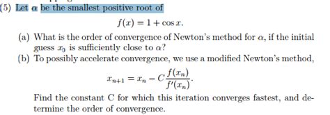 solved numerical analysis what is the order of convergence