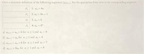 solved give a recursive definition of the following