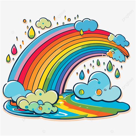 Contorno Del Arco Iris Vector PNG Pegatina Clipart Arco Iris De