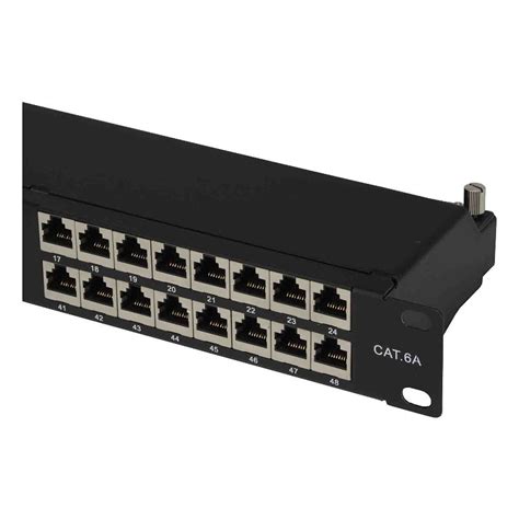 Patch panel STP 19 kat 6a 48 porty z podstawką czarny WISP PL
