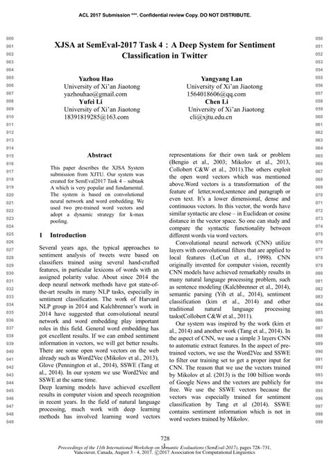 pdf xjsa at semeval 2017 task 4 a deep system for sentiment classification in twitter