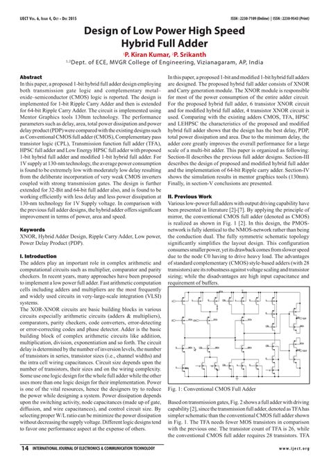pdf design of low power high speed hybrid full adder