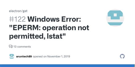 Windows Error EPERM Operation Not Permitted Lstat Issue 122