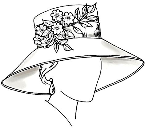 Woman With Hat Drawing Hats Drawings Sketches