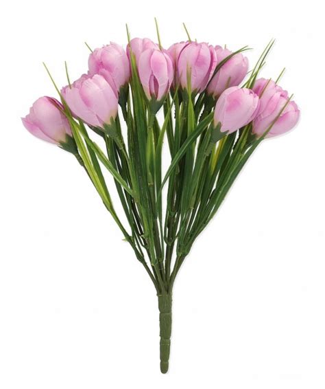 Krokusy różowo fioletowe bukiet sztuczny 30cm 11666065881 oficjalne