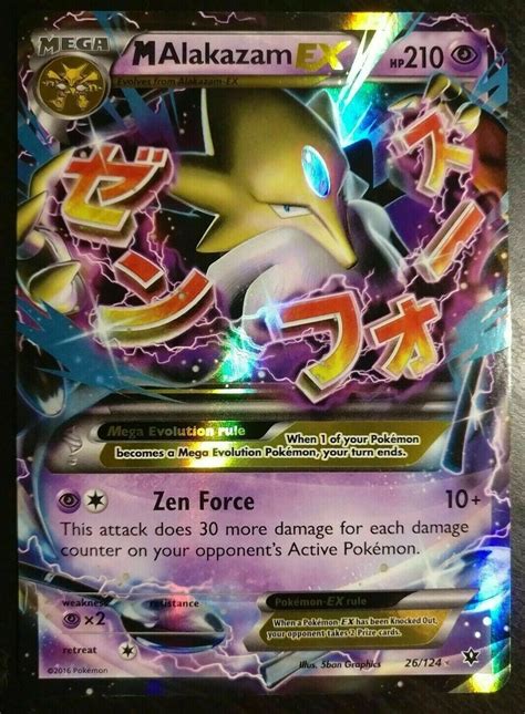 Ultra Rare Mega M Alakazam Ex Xy Fates Collide Pokemon Tcg Holo
