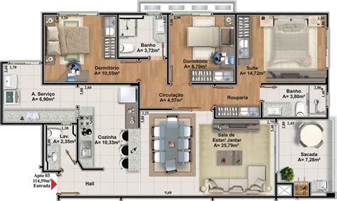 Planta de Apartamento 75 Projetos Ideias e Dicas para Você