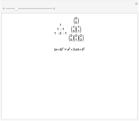 pascal s triangle and the binomial theorem wolfram demonstrations project