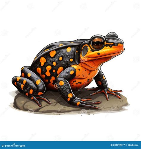 Simple Fire Bellied Toad Clip Art With White Margins Stock Illustration