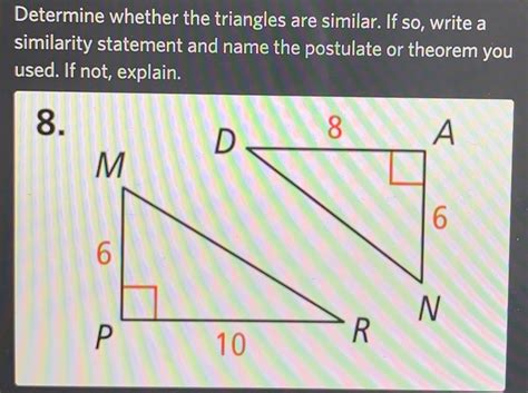 determine whether the triangles are similar if so gauthmath