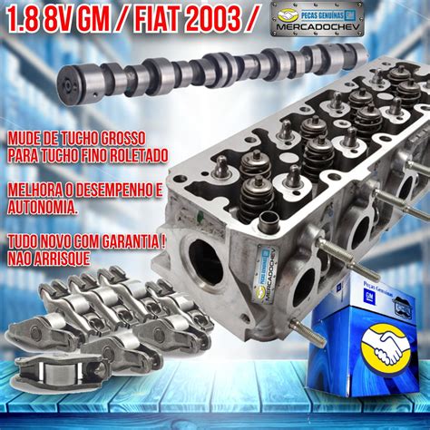 Cabeçote Roletado Gm 1 8 Completo 2003 2004 2005 Fiat Gm Parcelamento