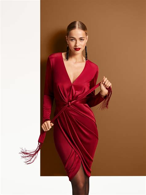 Altuzarra For Target Women S Long Sleeve Deep V Neck Wrap Dress In Red