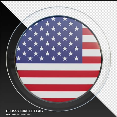 Bandera De C Rculo Brillante Con Textura D Realista De Estados Unidos