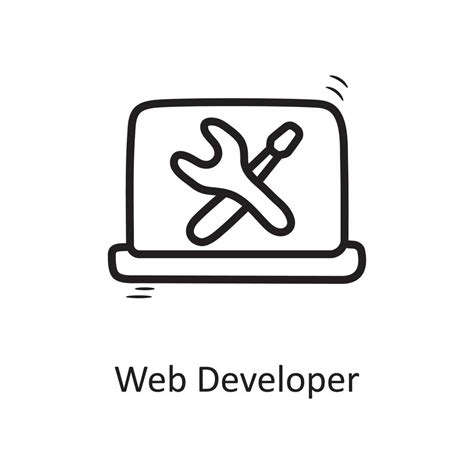 Web Developer Vector Outline Icon Design Illustration Business Symbol