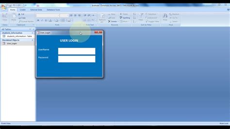 how to create super easy login form in ms access mult