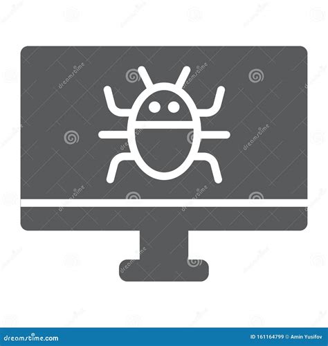 Computer Virus Glyph Icon Technology And Device Software Bug Sign