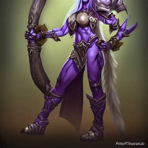 World Of Warcraft Female Draenei Warrior Trending On Stable Diffusion