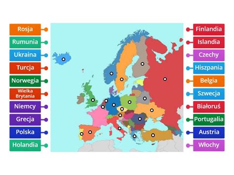Mapa Europy Rysunek Z Opisami