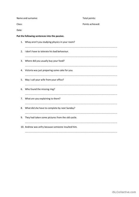 The Passive Voice General Gramma English ESL Worksheets Pdf Doc
