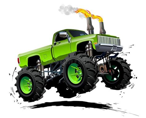 Monster Truck De La Historieta Aislado En El Fondo Blanco Ilustración