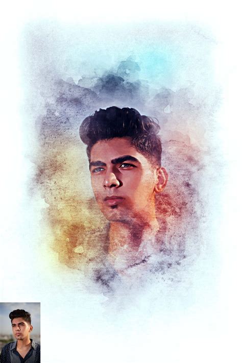 Realistic Watercolor Portrait Art Design Cuts