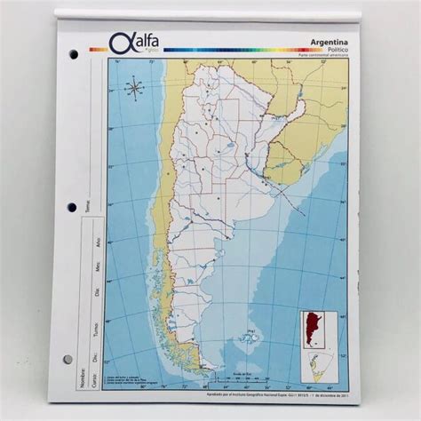 MAPA ARGENTINA FÍSICO O FÍSICO POLÍTICO N 3 ALFA CASABAK