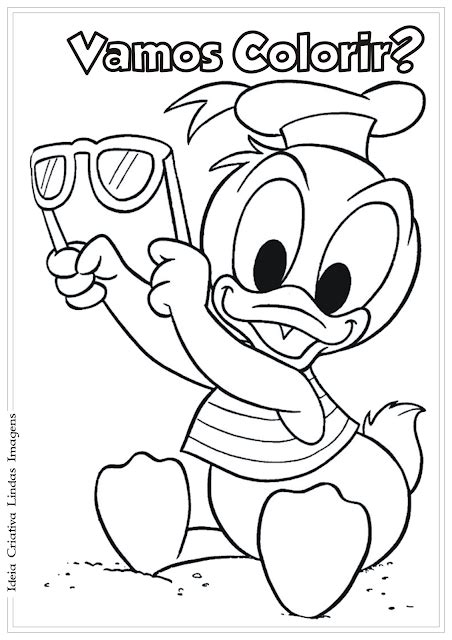 Turma Do Mickey Donald Baby Desenho Para Colorir