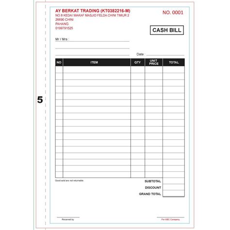 Contoh Resit Bayaran Kosong 16 Contoh Resit Ideas Invoice Template